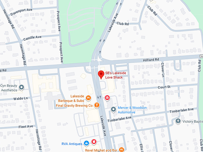 16. sb's lakeside love shack map