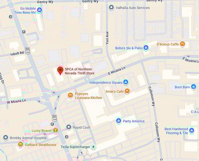 16. spca of northern nevada thrift store map