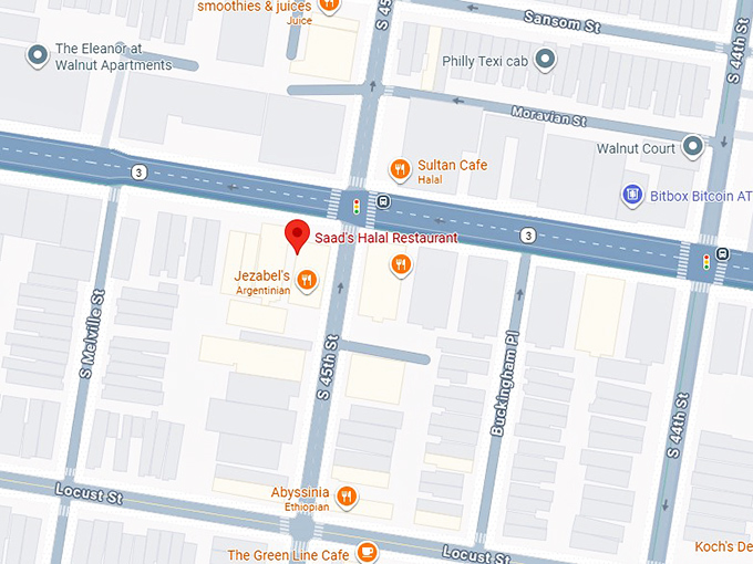 16. saad's halal restaurant map