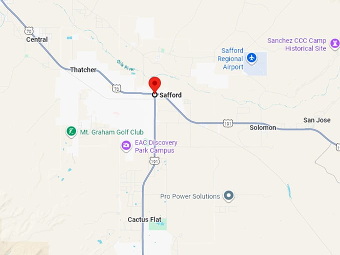 16. safford, az map
