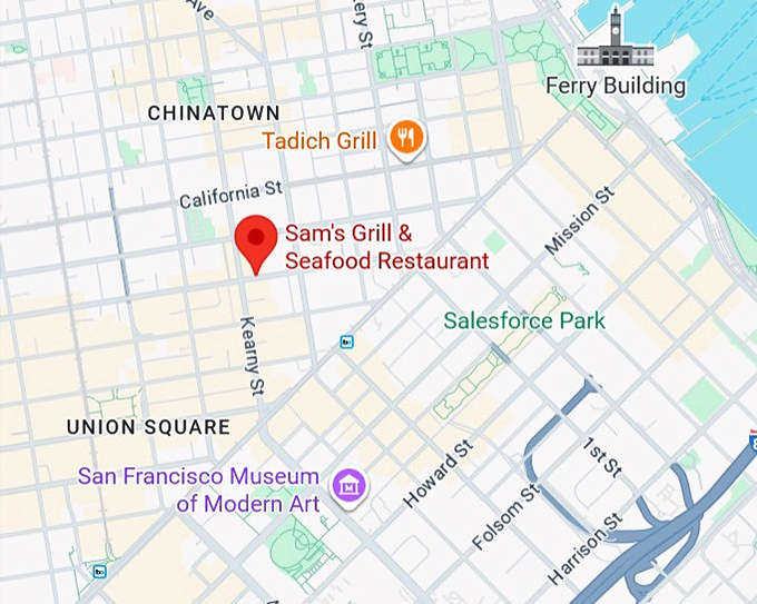 16. sam’s grill & seafood restaurant map