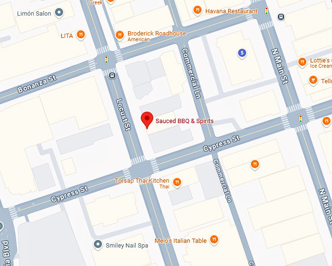 16. sauced bbq & spirits map