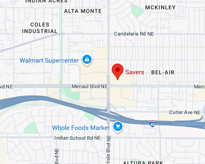 16. savers (2620 carlisle blvd ne) map