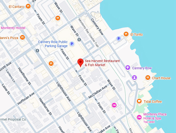 16. sea harvest restaurant & fish market map