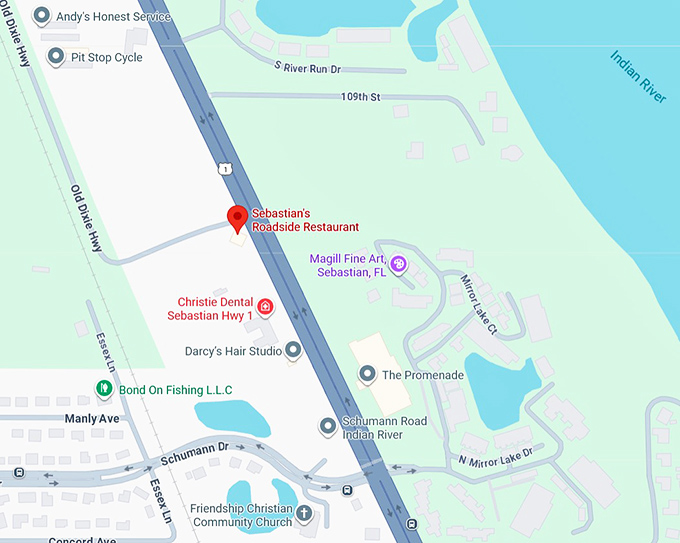 16. sebastian's roadside restaurant map