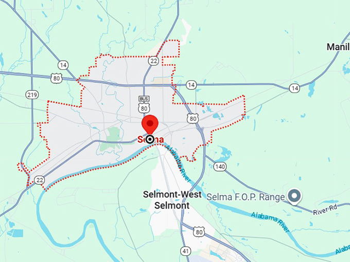 16. selma, al map