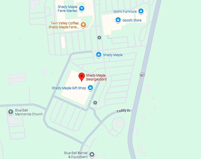 16. shady maple smorgasbord map