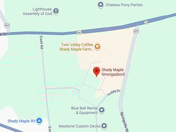 16. shady maple smorgasbord map