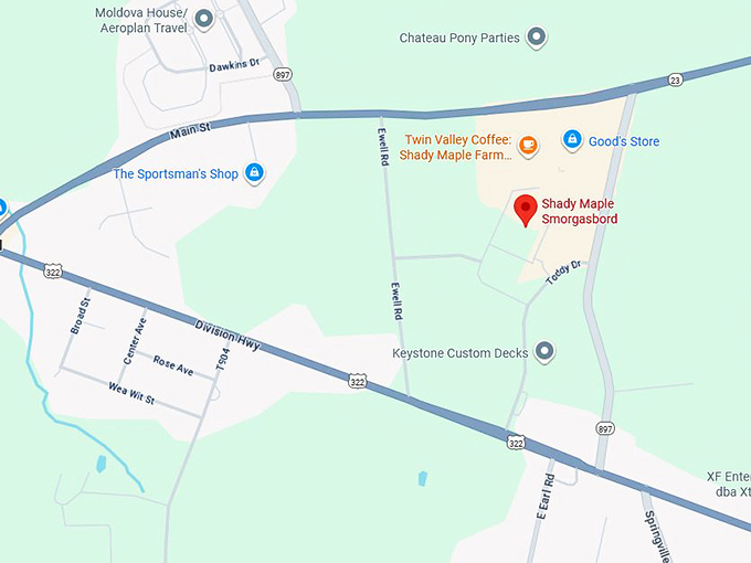 16. shady maple smorgasbord map