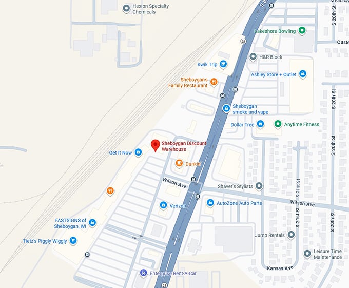 16. sheboygan discount warehouse map