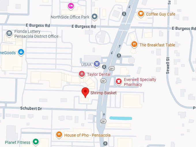 16. shrimp basket (6501 n davis hwy) map