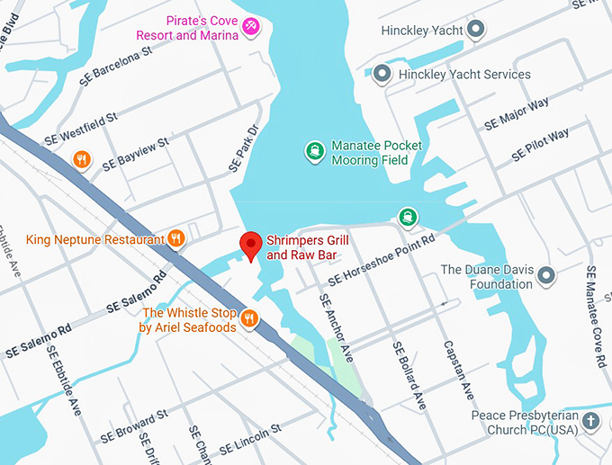 16. shrimpers grill & raw bar map