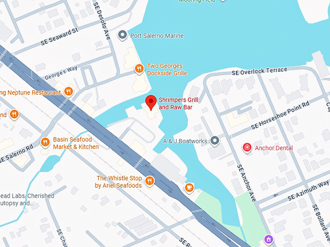 16. shrimpers grill and raw bar map