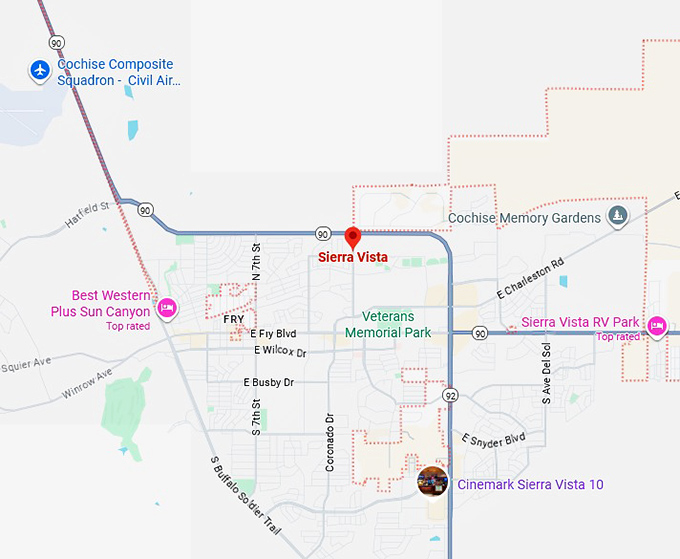 16. sierra vista map