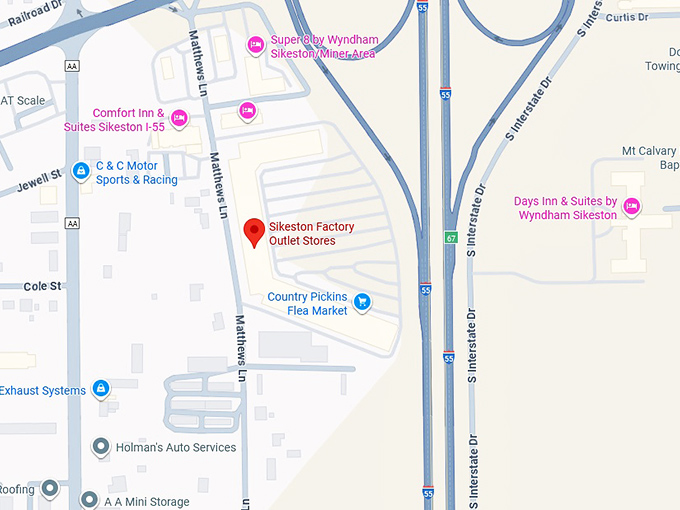 16. sikeston factory outlet stores map