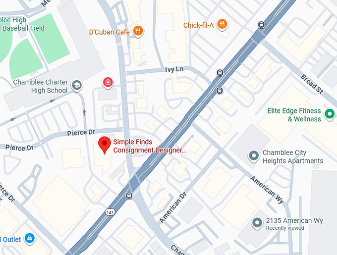 simple finds consignment designer outlet mall map