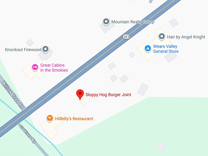 16. sloppy hog burger joint map