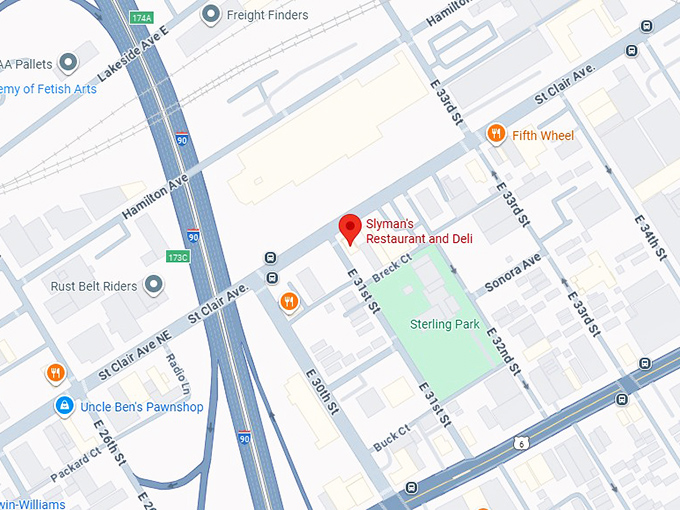 16. slyman's restaurant and deli map