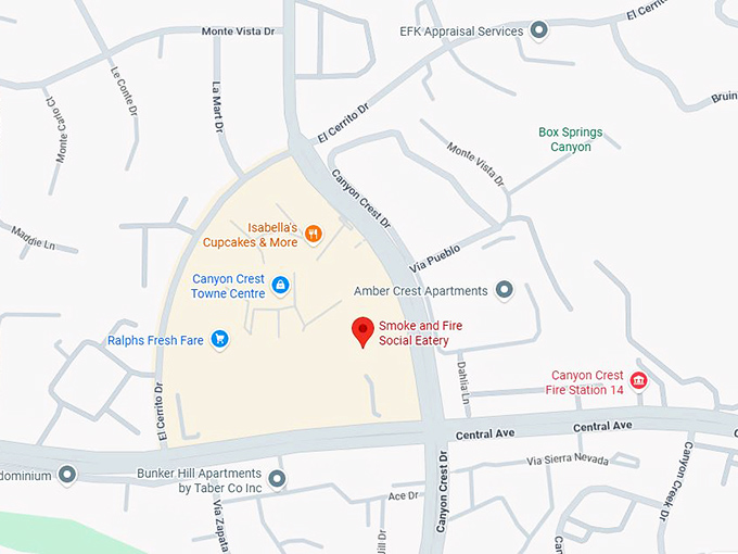 16. smoke and fire social eatery map