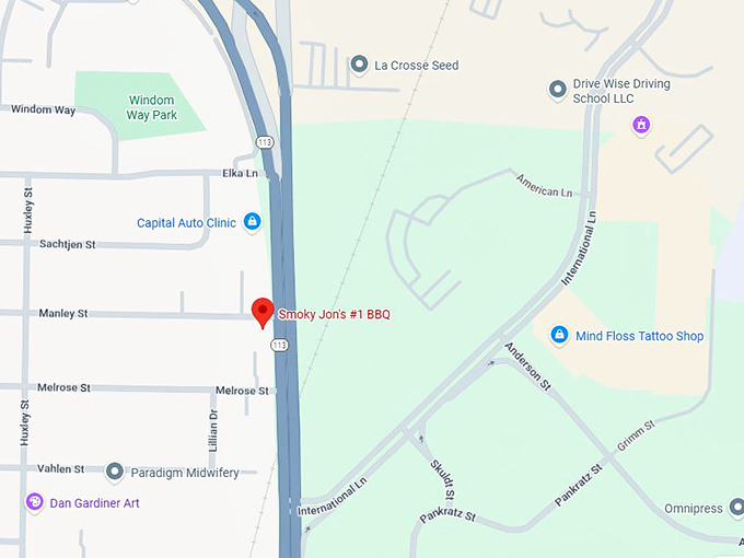 16. smoky jon's #1 bbq map