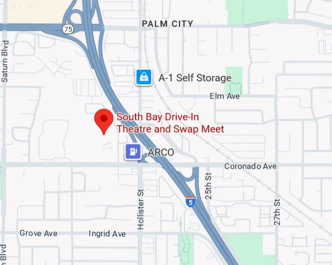 south bay drive in theatre and swap meet map