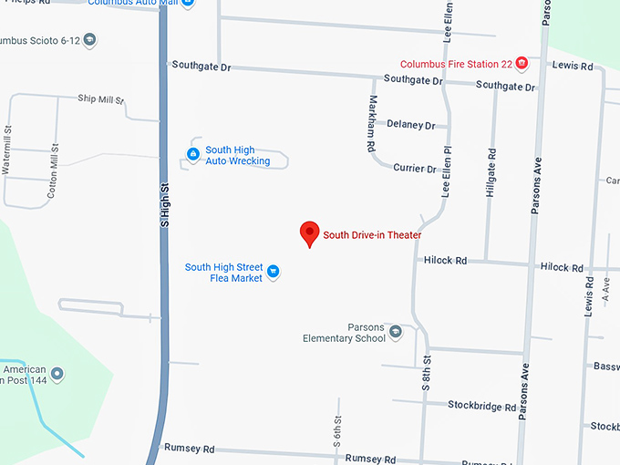 south drive in theater map