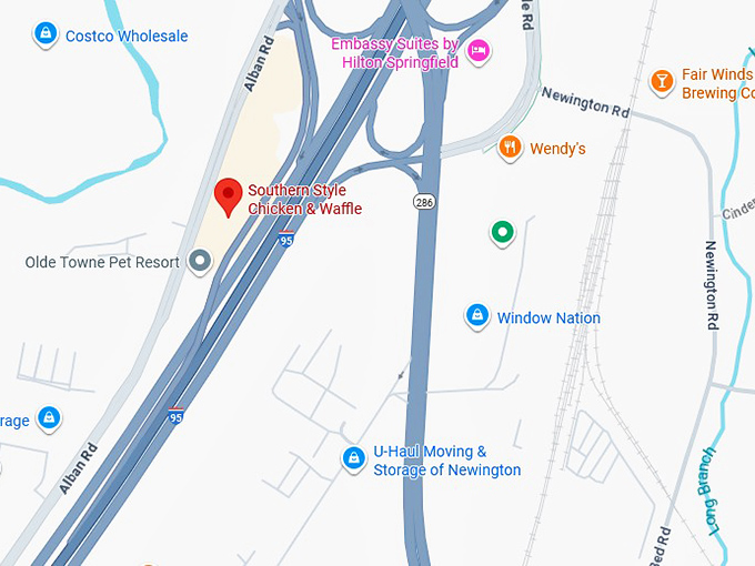 16. southern style chicken & waffle map