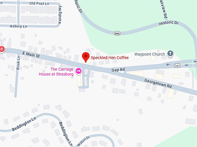 16. speckled hen coffee map