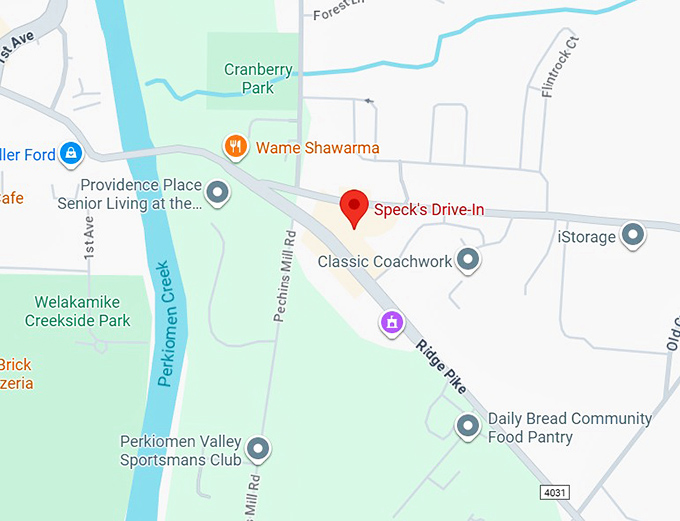 16. speck's drive in map