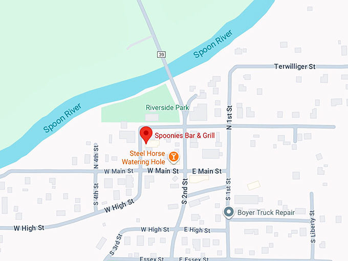 16. spoonies bar & grill map