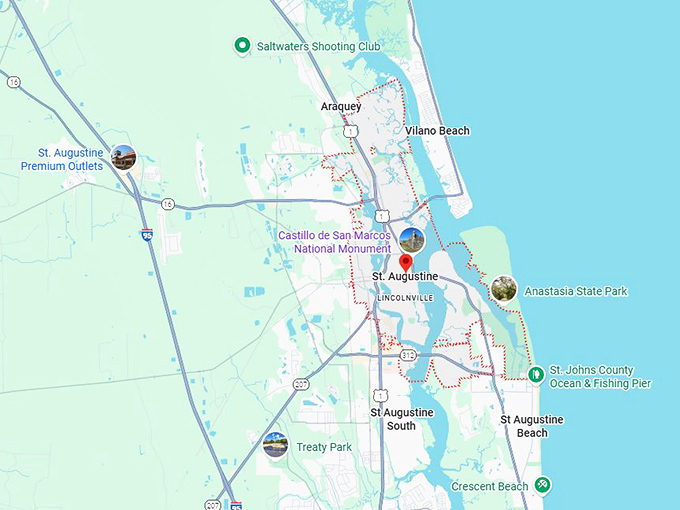 16. st. augustine fl map