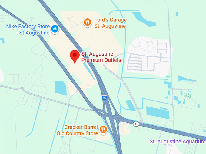 16. st. augustine premium outlets map