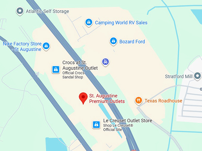 16. st. augustine premium outlets map