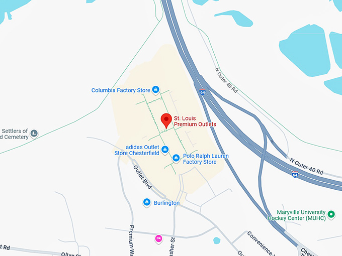16. st. louis premium outlets map