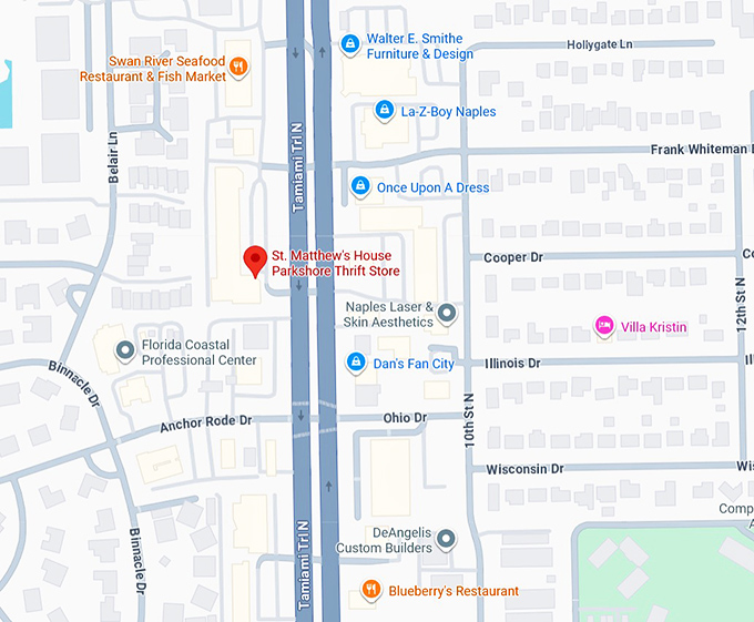 16. st. matthew's house parkshore thrift store map