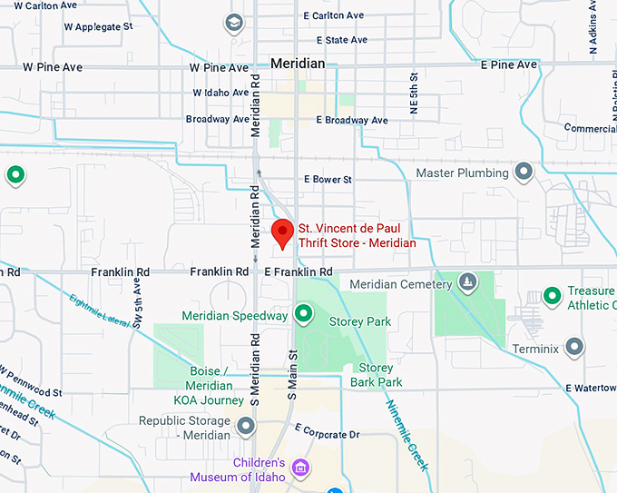 16. st. vincent de paul thrift store meridian map