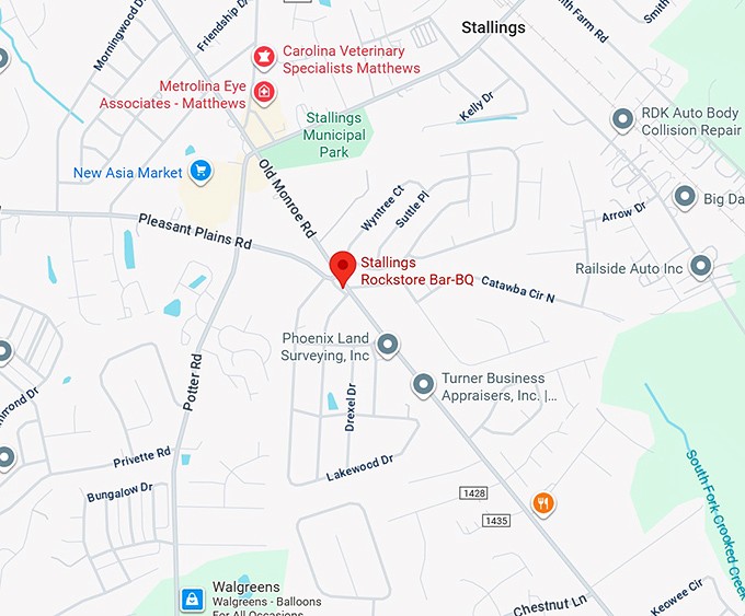 stallings rockstore bar b q map