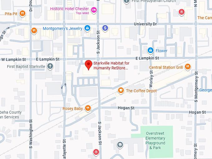 16. starkville habitat for humanity restore (thrift store) map