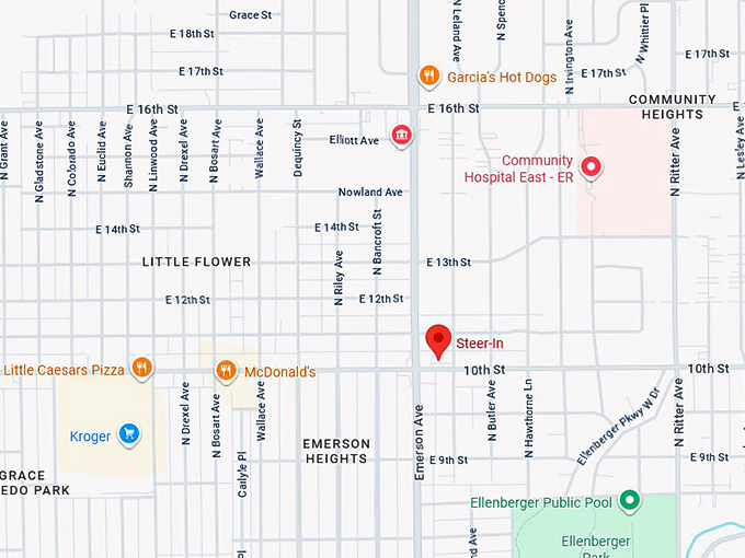 16. steer‑in restaurant map