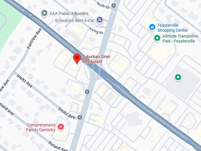 16. suburban diner restaurant map