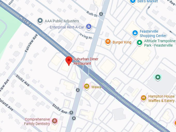 16. suburban diner map