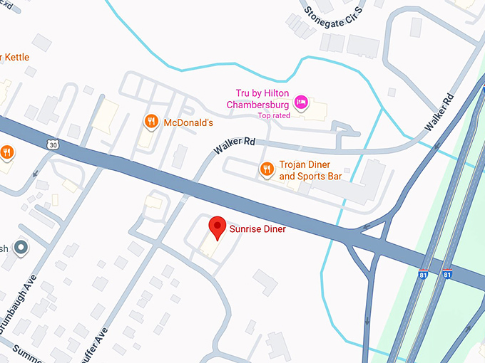 16. sunrise diner map
