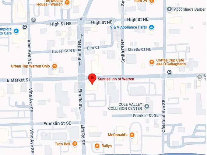 16. sunrise inn of warren map