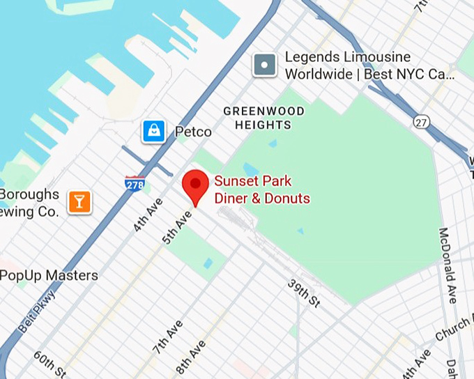 16. sunset park diner & donuts map