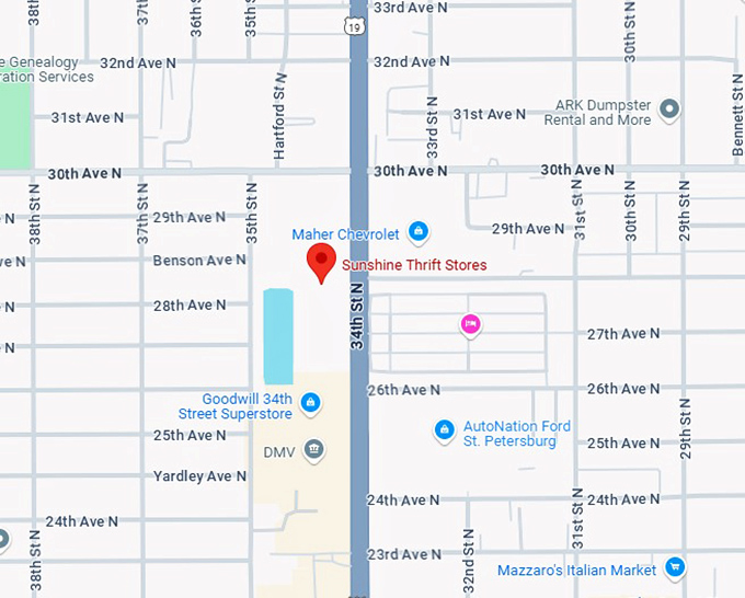 16. sunshine thrift stores map