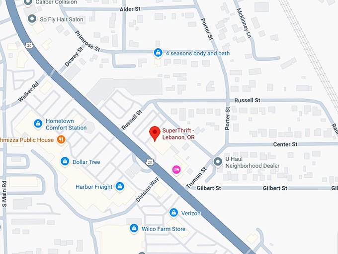 16. superthrift lebanon, or map