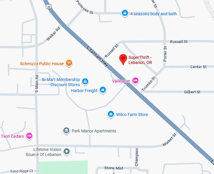 16. superthrift lebanon, or map