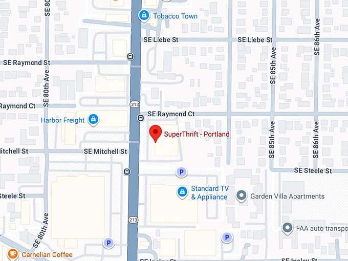 16. superthrift portland (5050 se 82nd ave) map