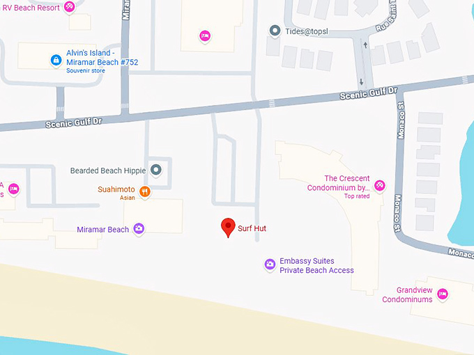 16. surf hut map