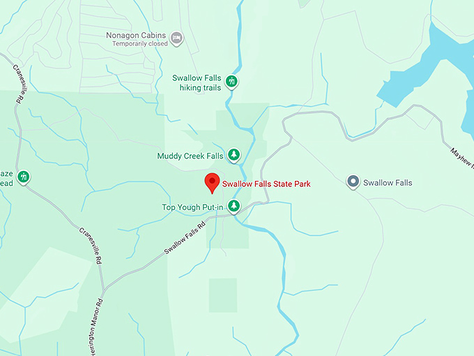 16. swallow falls state park map